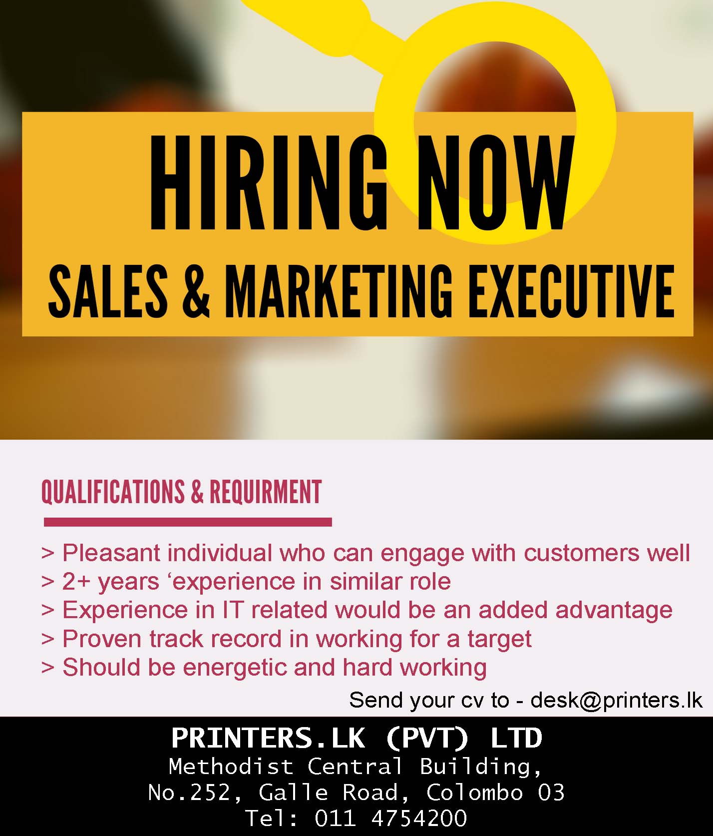 Careers @ PRINTERS.LK PVT LTD