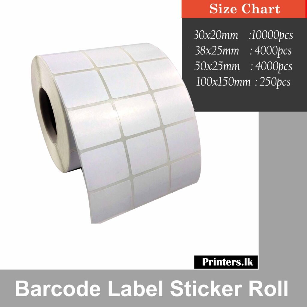 Barcode Label Sticker Roll - PRINTERS.LK PVT LTD