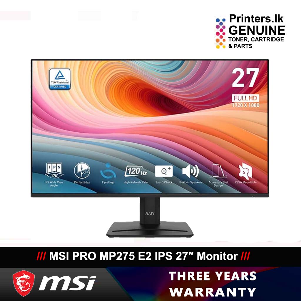 MSI PRO MP275 E2 IPS 27" Monitor Rs.49,000/= | Three years warranty